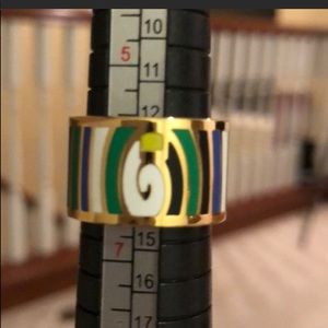 Jewelry | Hp Stainless Steel Gold Enamel Ceramic Ring | Poshmark